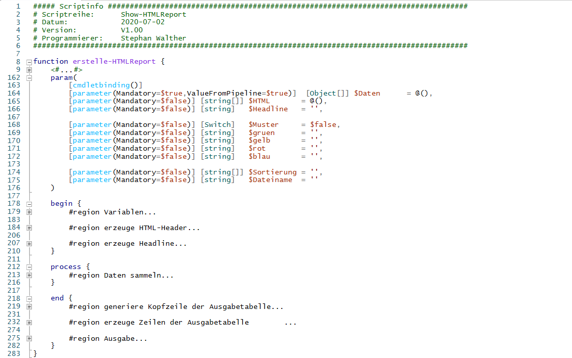 WS IT-Solutions · Blog: erstelle-HTMLReport (PowerShell-Funktion)