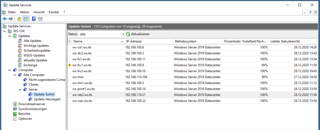 WS IT-Solutions · Blog: Neuinstallation eines WSUS mit Win-2019