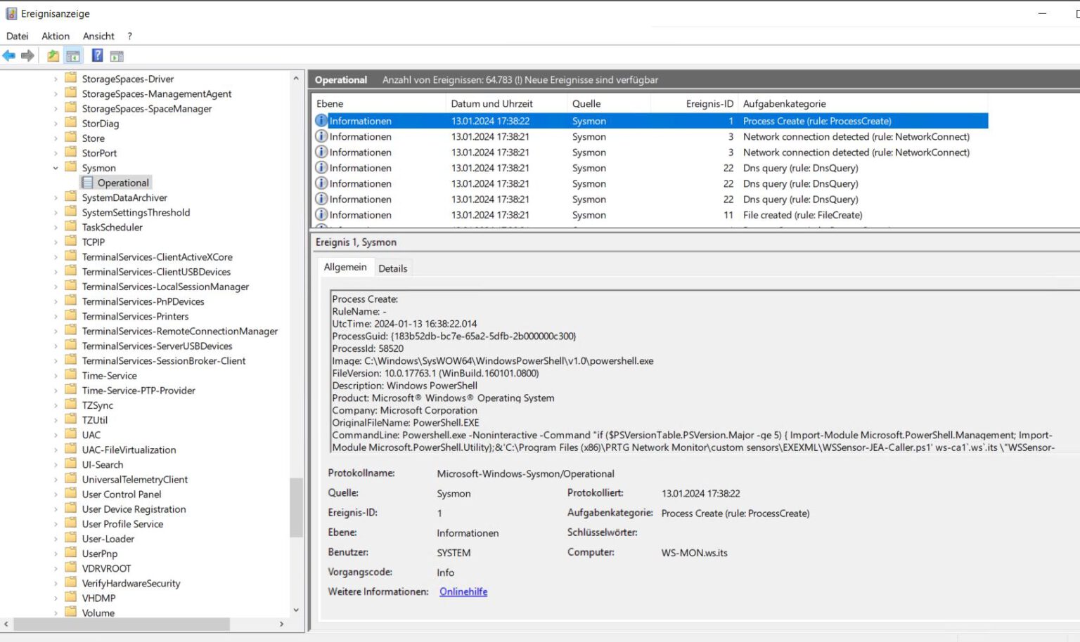 WS IT-Solutions · Blog: Installation und Tuning von sysmon