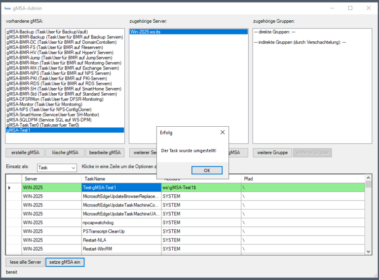 WS IT-Solutions · Blog: gMSA TroubleShooting unter Windows Server 2025